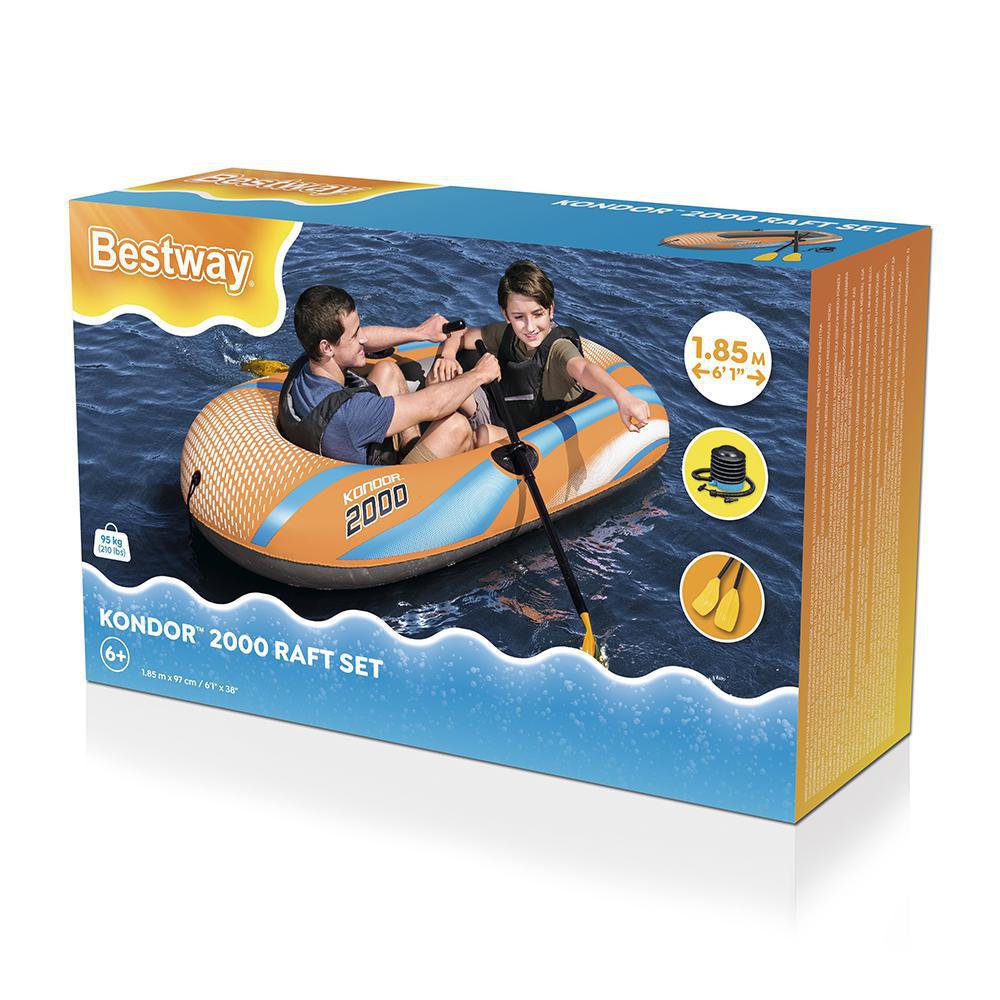 Balsa Inflable Kondor 2000 con Remos y Bomba de Aire - Empresas Cemaco