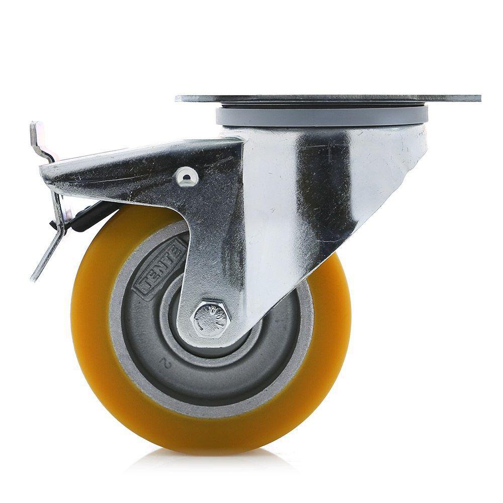 Rodo Placa Giratoria con Freno Poliuretano 4 Plg - Empresas Cemaco