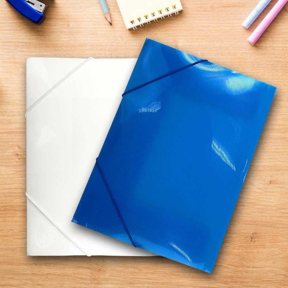 Folder Plástico Cerrado con Elástico Azul - Empresas Cemaco