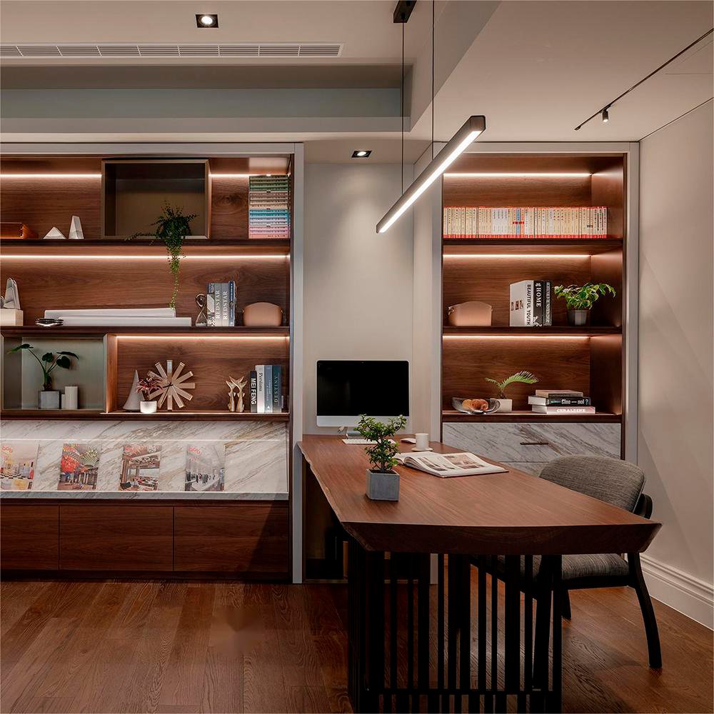 Lámpara Led Rectangular Colgante Negra Luz Cálida 32W - Empresas Cemaco