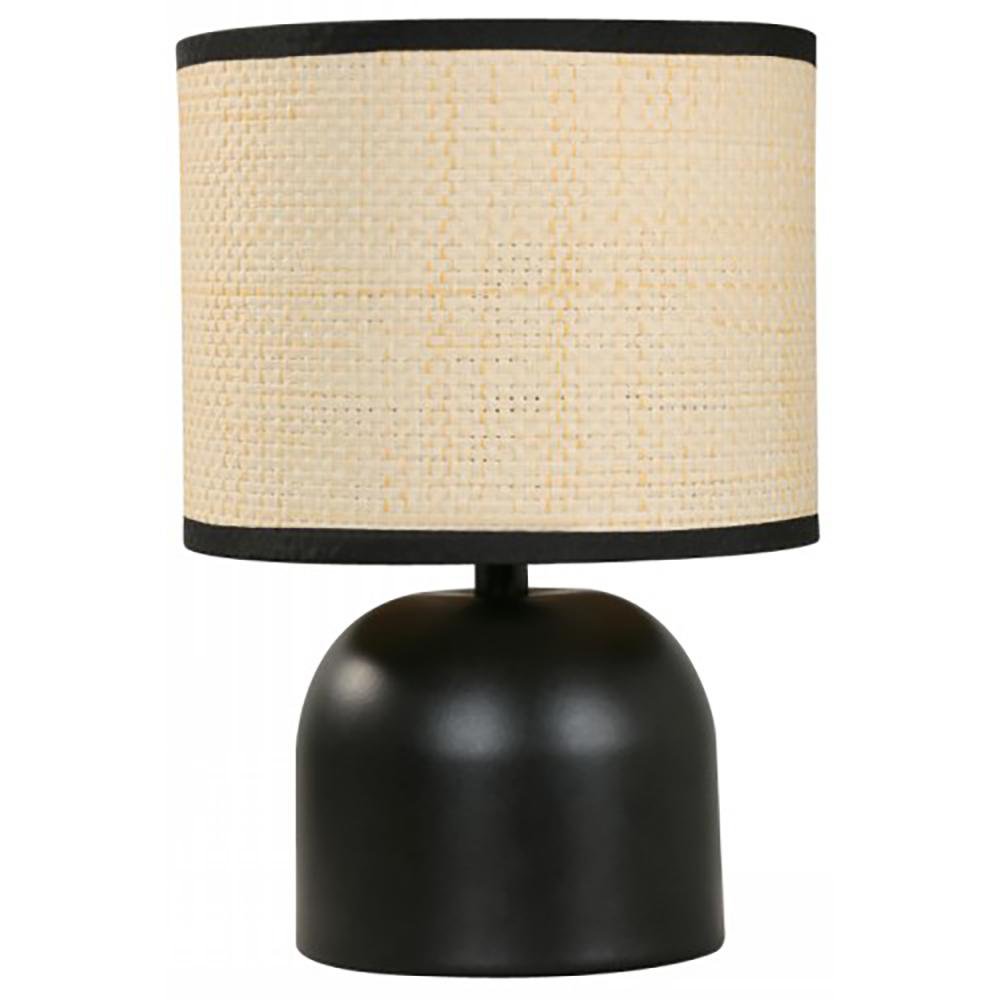 Lámpara de Mesa Base Negra y Pantalla Bamboo - Empresas Cemaco