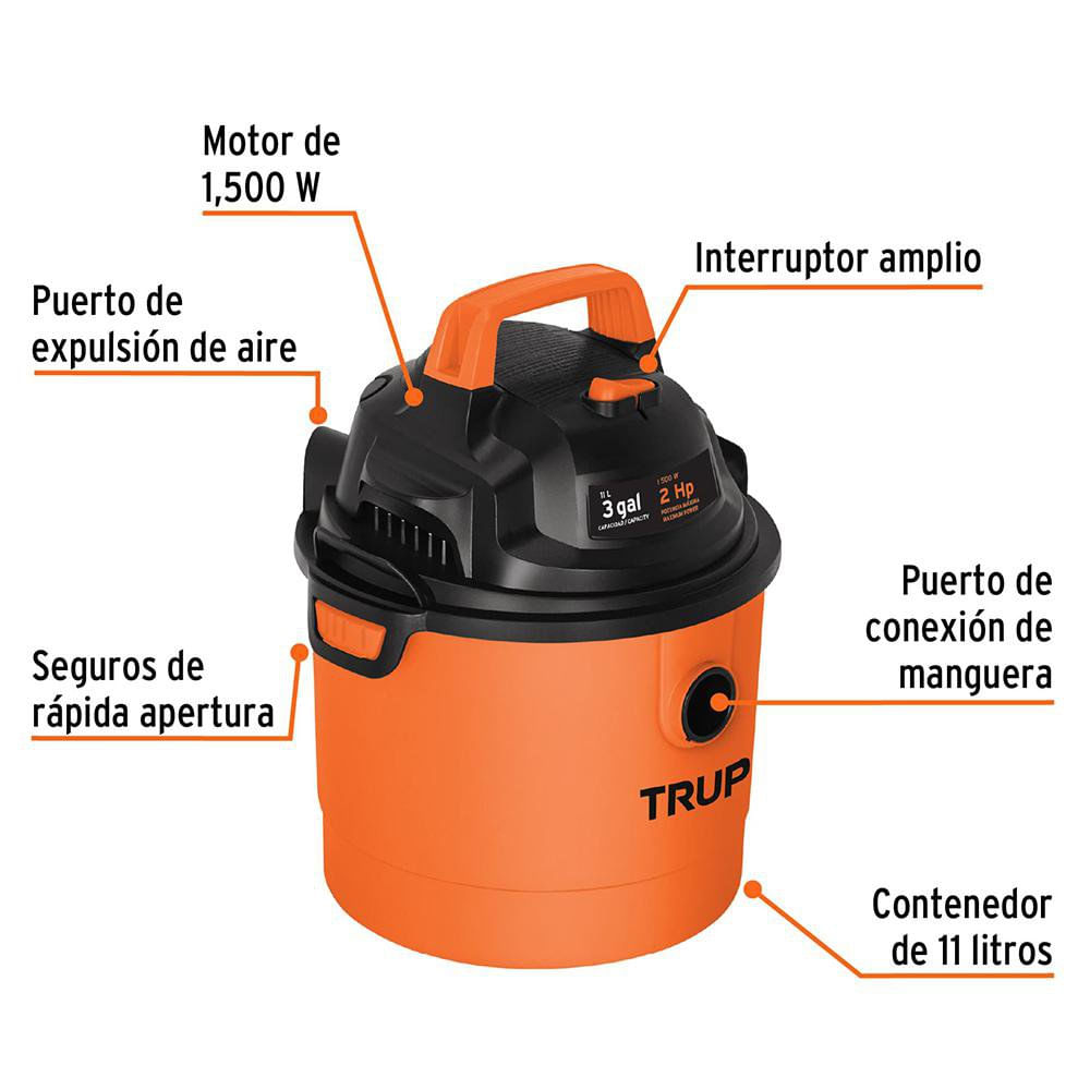 Aspiradora de Contenedor 3 Gal 2 Hp - Empresas Cemaco