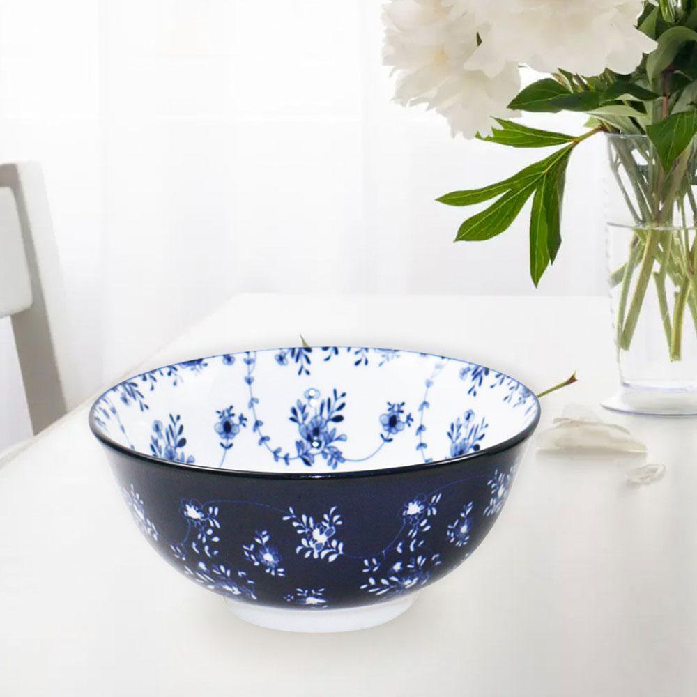 Set de 4 Bowls Diseño Hojas Azules 6 Plg - Empresas Cemaco