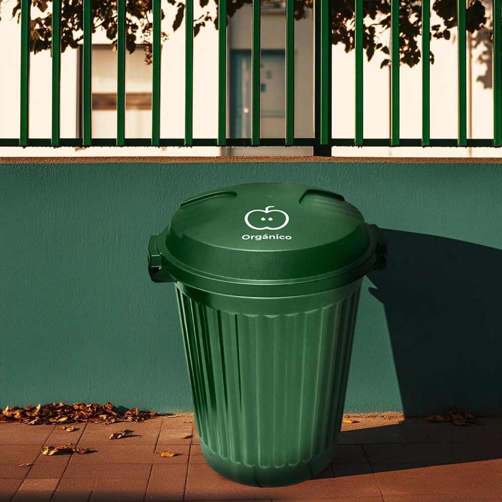 Basurero Verde para Residuos Orgánicos con Tapa de Encaje - Empresas Cemaco