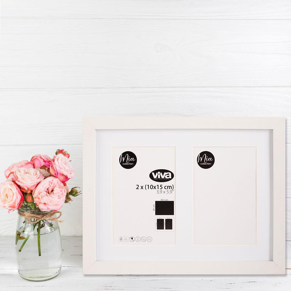 Marco para 2 Fotos 10x15 Cm Blanco - Empresas Cemaco