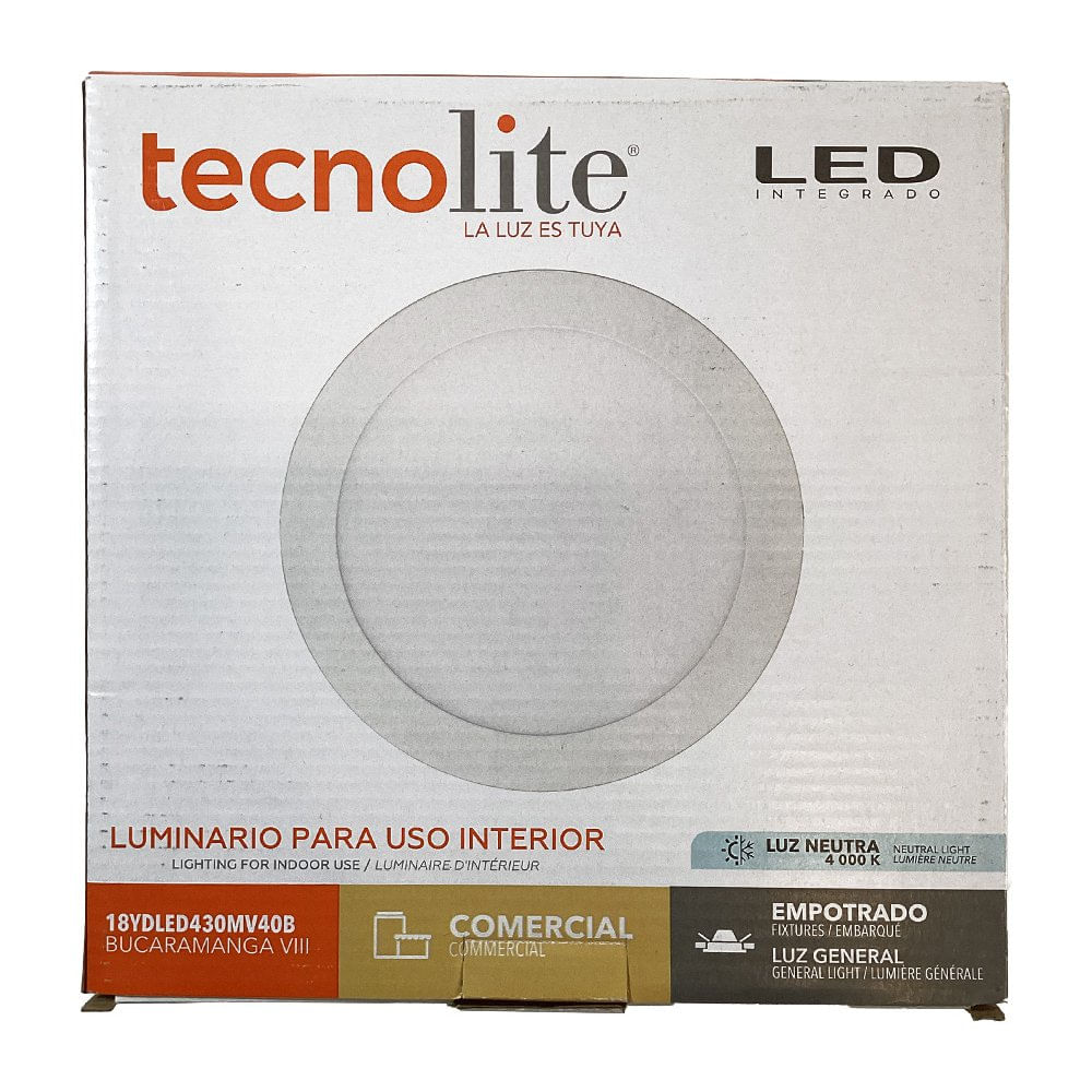 Lampara Empotrable luz Neutra - Empresas Cemaco