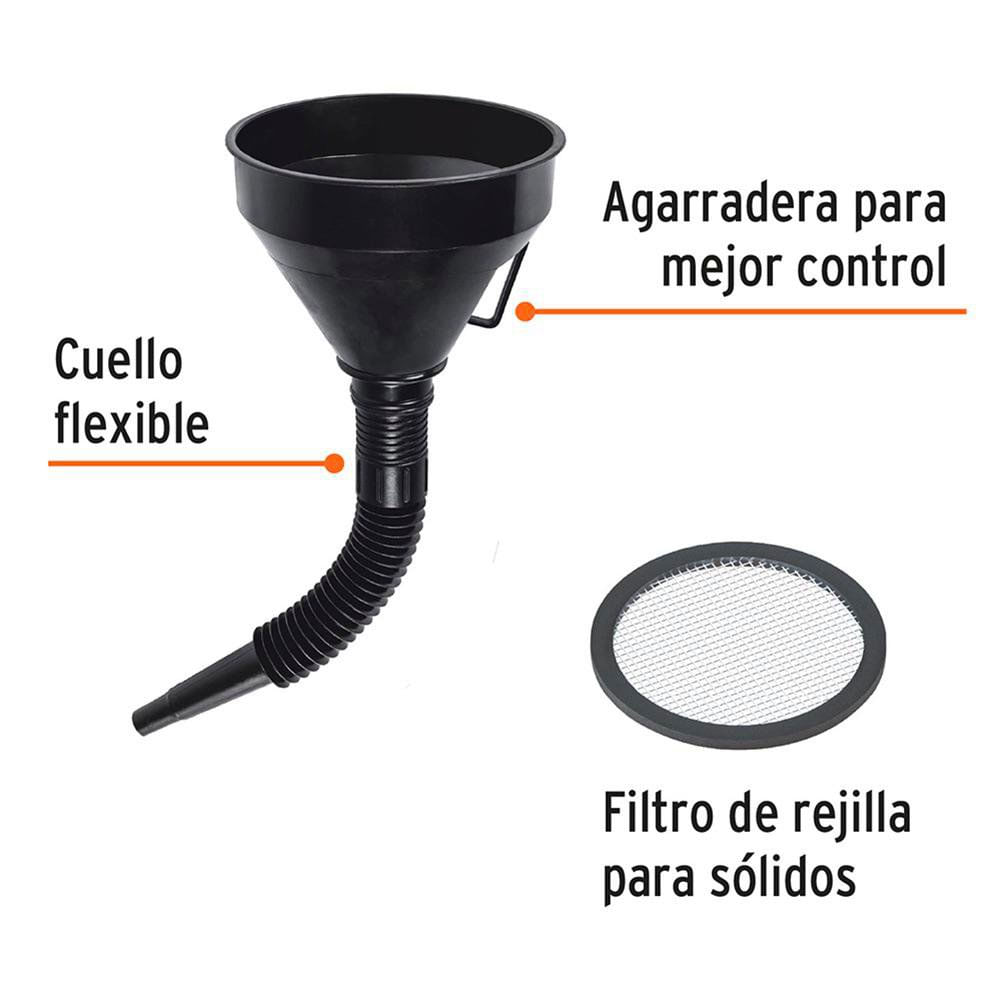 Embudo Plástico Flexible con Filtro 5 - Empresas Cemaco